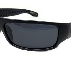 Locs Mad Dog Hardcore Gangster Cholo Narrow Rectangular Sunglasses (Matte Black)