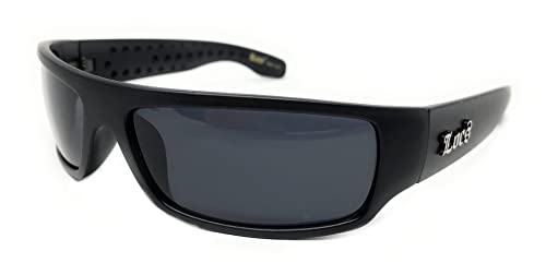 Locs Mad Dog Hardcore Gangster Cholo Narrow Rectangular Sunglasses (Matte Black)