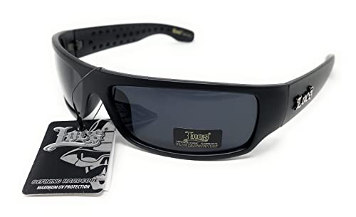 Locs Mad Dog Hardcore Gangster Cholo Narrow Rectangular Sunglasses (Matte Black)