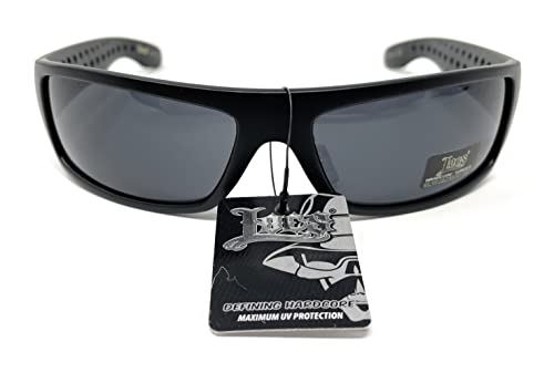 Locs Mad Dog Hardcore Gangster Cholo Narrow Rectangular Sunglasses (Matte Black)