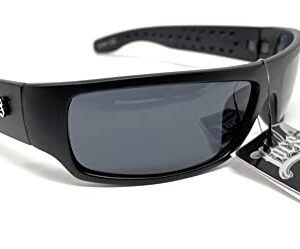 Locs Mad Dog Hardcore Gangster Cholo Narrow Rectangular Sunglasses (Matte Black)