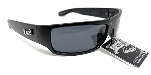 Locs Mad Dog Hardcore Gangster Cholo Narrow Rectangular Sunglasses (Matte Black)