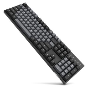 durgod gaming mechanical keyboard with cherry mx silent red switches - 104 key - double shot pbt - nkro - usb type c - for gamer/typist(space gray,ansi/us)