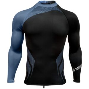 platinum sun upf 50+ rash guard for men long sleeve swim surf shirt - tight tit uv rashguard (cobalt, xxl)