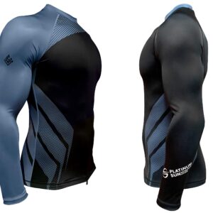 Platinum Sun UPF 50+ Rash Guard for Men Long Sleeve Swim Surf Shirt - Tight Tit UV Rashguard (Cobalt, XXL)