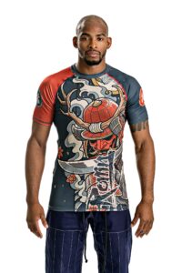 ronin brand oni bushi rash guard (med) red