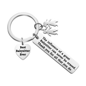 tgbje babysitter gift thank you for all that you do keychain best babysitter ever gift appreciation gift nanny gift (babysitter keychain)