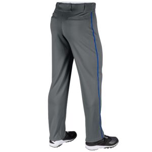 Champro Men's Standard Triple Crown Open Bottom Adult Baseball Pants, Graphite, Royal Pipe, Small