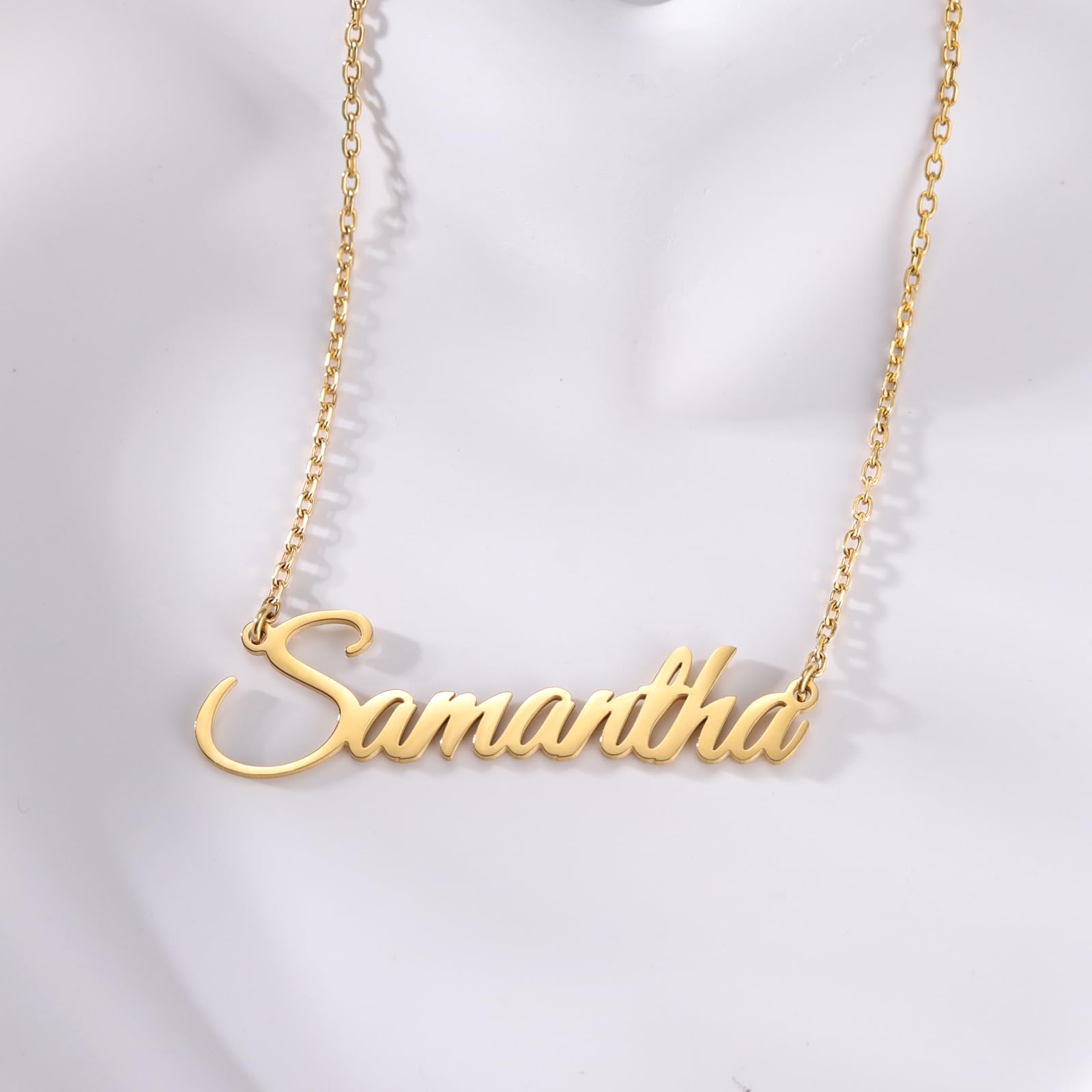 TinyName Custom Name Necklace Personalized 18K Gold Plated Nameplate Customized Jewelry Gift for Women