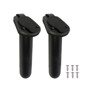 tenspal kayak fishing flush mount rod holders deck plastic pole holder with cap cover gasket screws for kayaks canoe boat paddles accessories 2 pcs