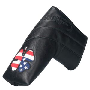 craftsman golf usa clover us flag leather black golf putter blade head cover headcover magnetic closure for scotty cameron odyssey