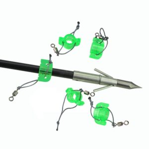 zshjgjr 24 pack archery bowfishing safety slides shooting fishing arrow slider for 8mm arrow shaft outdoor fish hunting accessories (green)