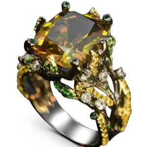 Tingle Alexandrite Rings Fine Jewelry For Women Diaspore Color Change Gem Engagement Ring Sterling Silver Ring (Magic Forest, 6)