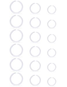 lcolyoli 18pcs 14g clear segment rings piercing retainer clear bioflex plastic tragus clicker helix cartilage earrings hoop monroe lip septum jewelry for women men 6mm 8mm 10mm