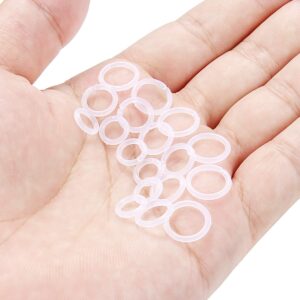 Lcolyoli 18PCS 14G Clear Segment Rings Piercing Retainer Clear Bioflex Plastic Tragus Clicker Helix Cartilage Earrings Hoop Monroe Lip Septum Jewelry for Women Men 6mm 8mm 10mm