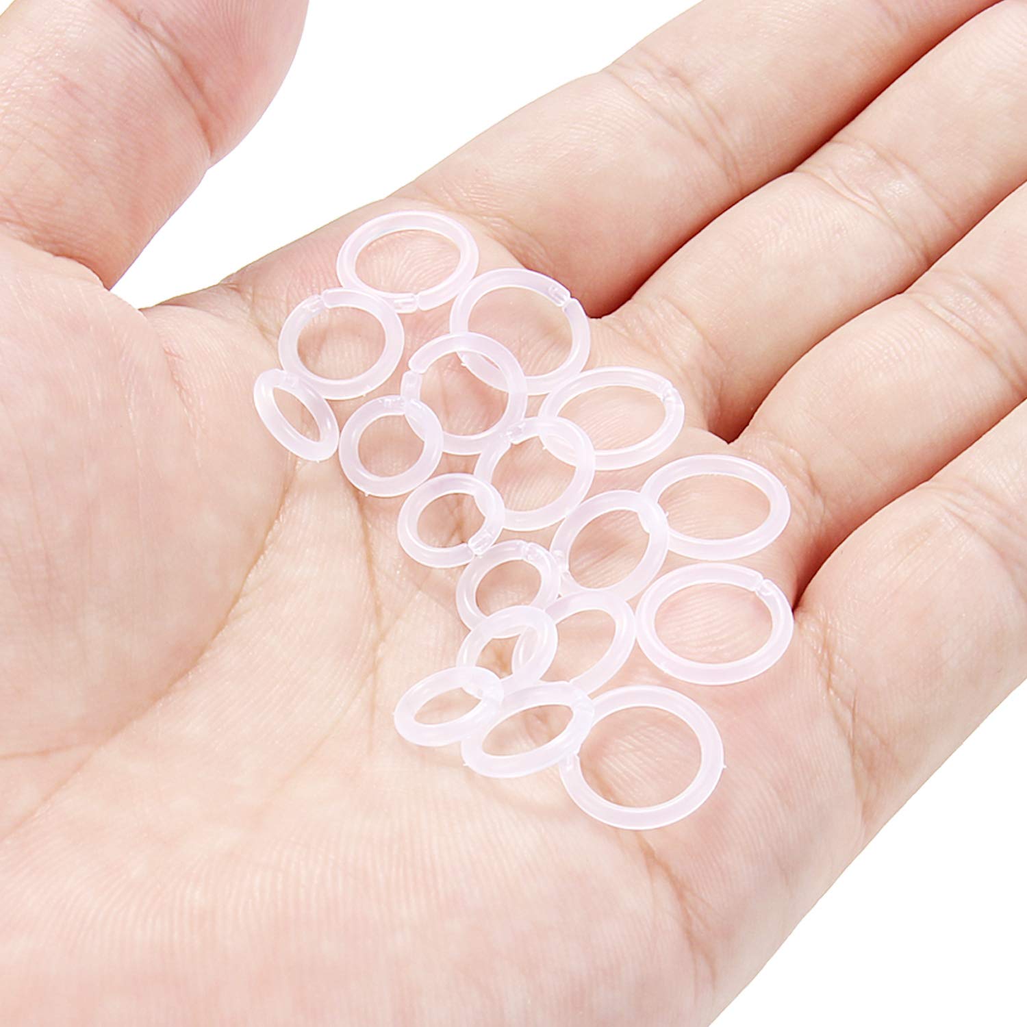 Lcolyoli 18PCS 14G Clear Segment Rings Piercing Retainer Clear Bioflex Plastic Tragus Clicker Helix Cartilage Earrings Hoop Monroe Lip Septum Jewelry for Women Men 6mm 8mm 10mm