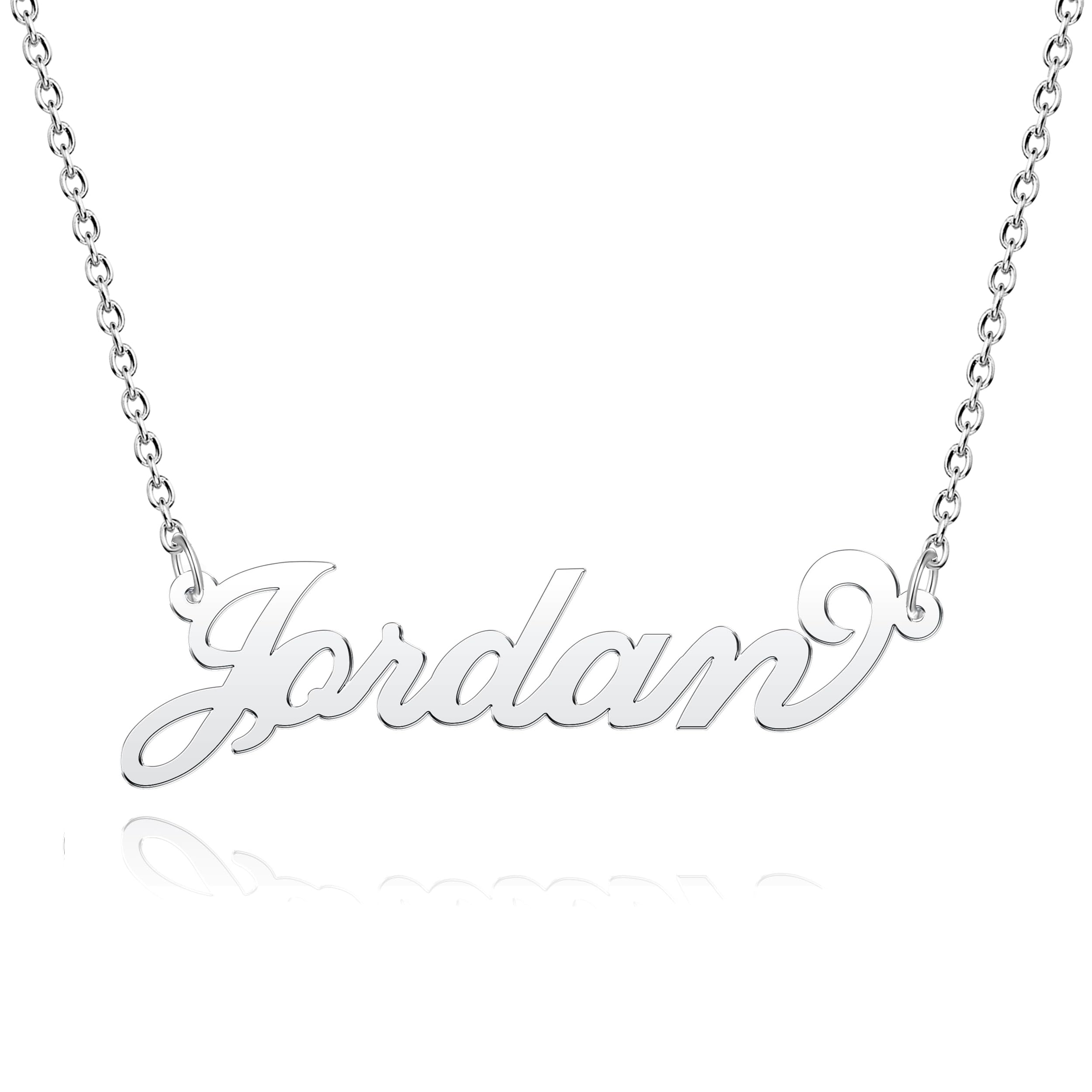 CLY Jewelry Custom Name Necklace Sterling Silver Pendant Customized Name Necklace Personalized Customizable Nameplate Choker Necklace for Women