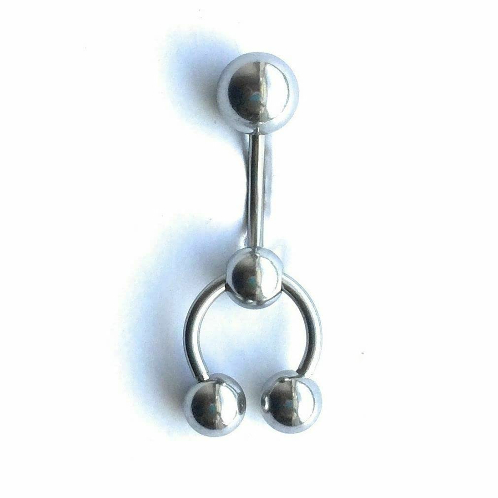 PODOL STAR Surgical Steel Horseshoe & Barbell Combo for VCH Piercing.