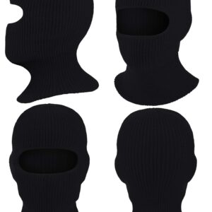 2 Pieces 1 Hole Ski Mask Knitted Face Cover Winter Balaclava Full Face Mask for Men Women Winter Outdoor Sports Black