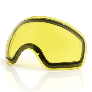 copozz g7 ski goggles anti-fog spherical frameless ski snowboard snow goggles 100% uv400 protection anti-slip strap for men women (g7-yellow lens only-vlt 60.9%)