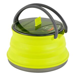 sea to summit x-pot kettle collapsible camping cook pot with lid, 1.3 liter, lime