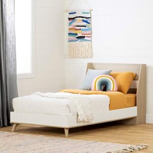 south shore yodi complete bed-twin-soft elm and pure white