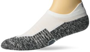 under armour unisex-adult run cushion no show tab socks, multipairs , white/pitch gray (1-pair) , large