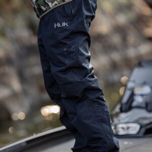 Huk Men's Gunwale Water Proof & Wind Resistant Rain Pant, Black, X-Large