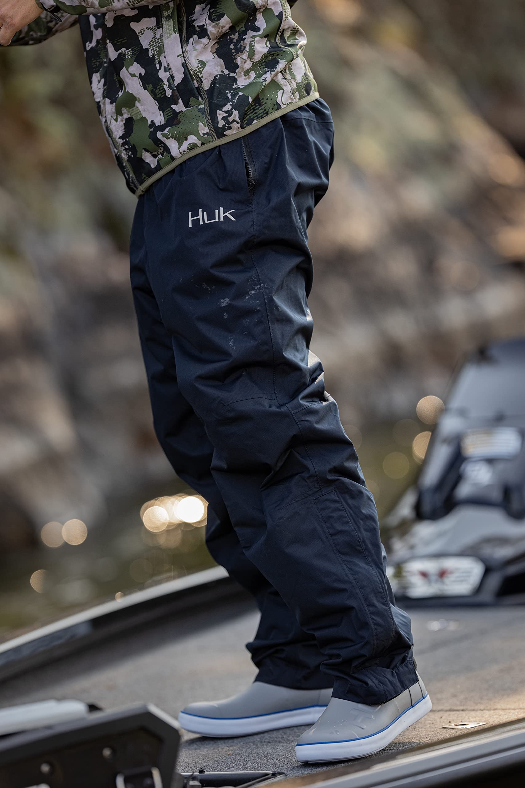 Huk Men's Gunwale Water Proof & Wind Resistant Rain Pant, Black, X-Large