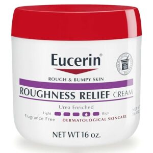 eucerin roughness relief cream, fragrance free body cream for dry skin, 16 oz jar