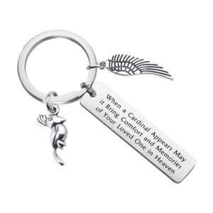 bobauna cardinal memorial keychain(cardinal comfort heaven keychain)