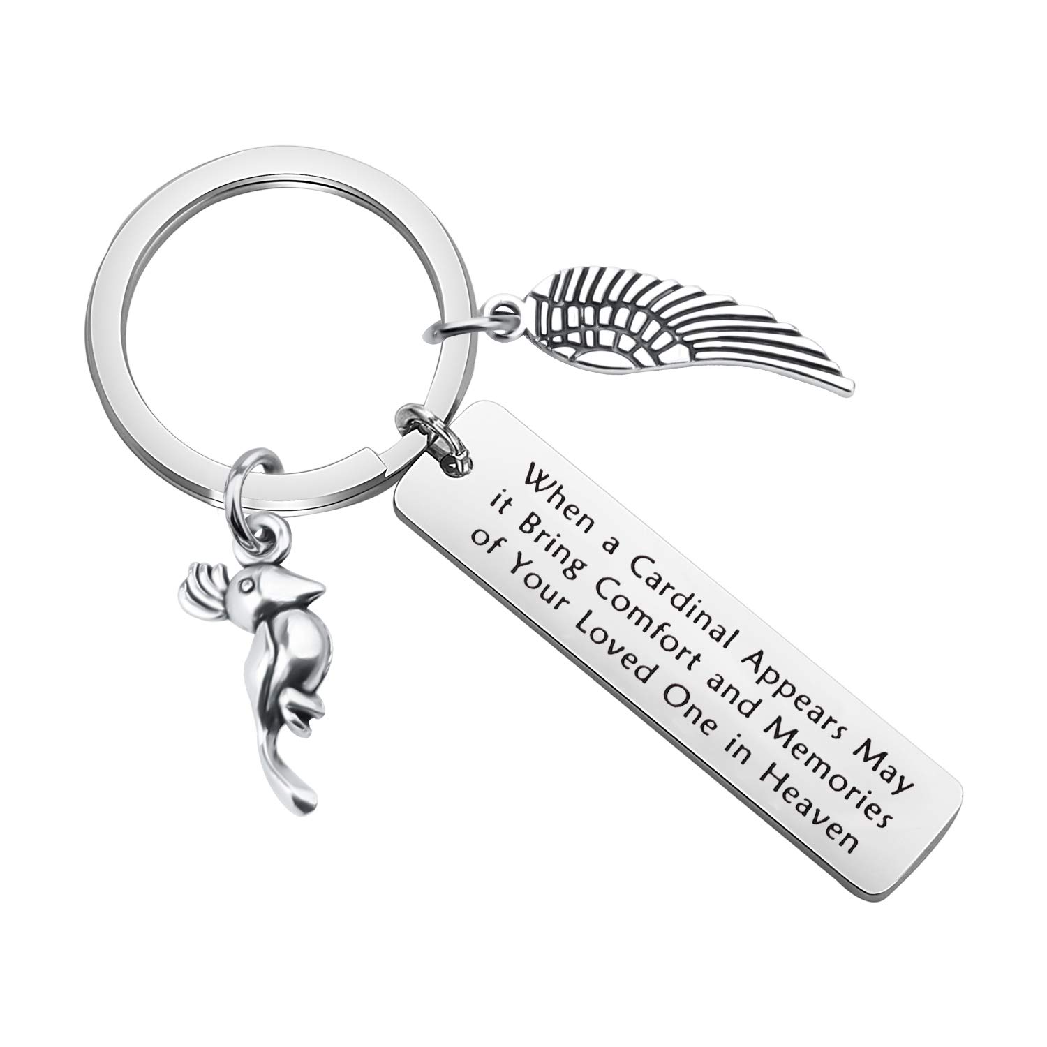 bobauna Cardinal Memorial keychain(cardinal comfort heaven keychain)