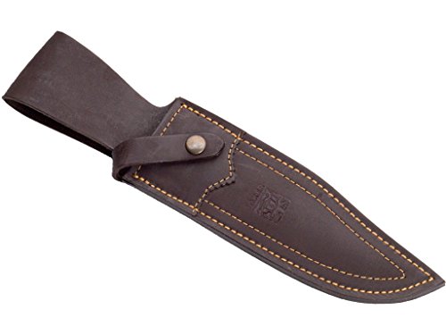 Joker CN100 Knife, Deer Horn Handle, 7.87 inches MOVA Steel Blade, Includes Brown Leather Sheath, Tool for Fishing, Hunting, Camping and Hiking