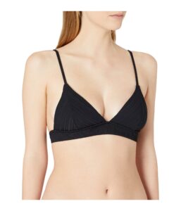 rip curl women's standard bikini top, black, l