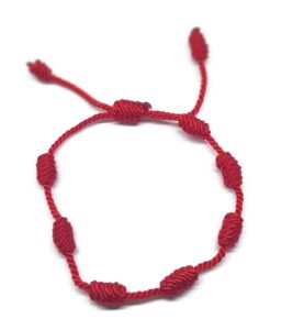 mystic jewels by dalia – kabbalah bracelet – 7 knots of red thread – unisex – adjustable – eye protection – good luck – good luck (1 piece)