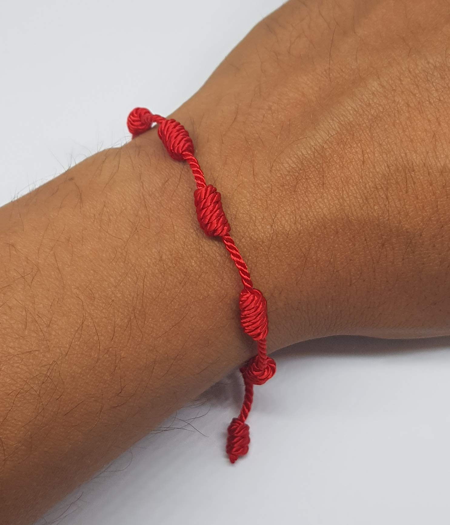 MYSTIC JEWELS By Dalia – Kabbalah Bracelet – 7 Knots of Red Thread – Unisex – Adjustable – Eye Protection – Good Luck – Good Luck (1 Piece)