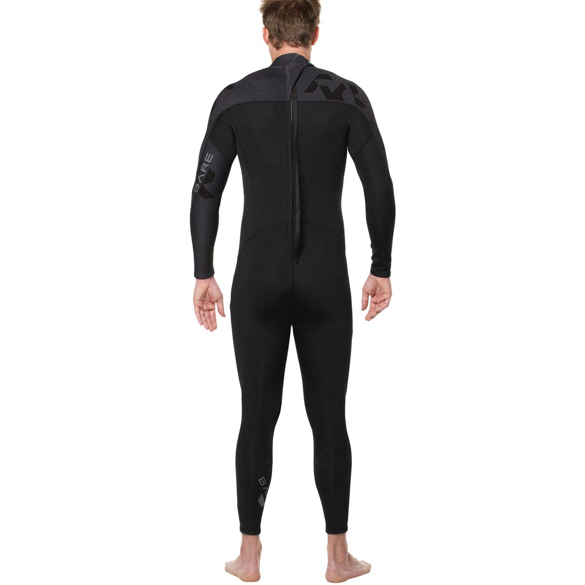 BARE 7MM Revel Men's Full Wetsuit | Combines Comfort and Flexibility | Made from a Blend of Neoprene and Laminate | Designed for All Watersports Including Scuba Diving and Snorkeling | Grey - M