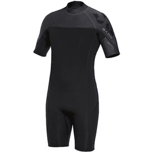 bare 2mm revel men's shorty wetsuit | combines comfort and flexibility | made from a blend of neoprene and laminate | designed for all watersports including scuba diving and snorkeling | grey - 2xl