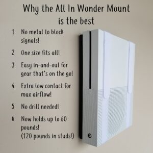 The All-in Wonder Mount by Mount Genie (5-Pack): The Easiest Wall Mount for all Components Routers Modems Xbox Playstation DVRs | One size Fits All | STRONGER for 2022 | Home and Business (Black)