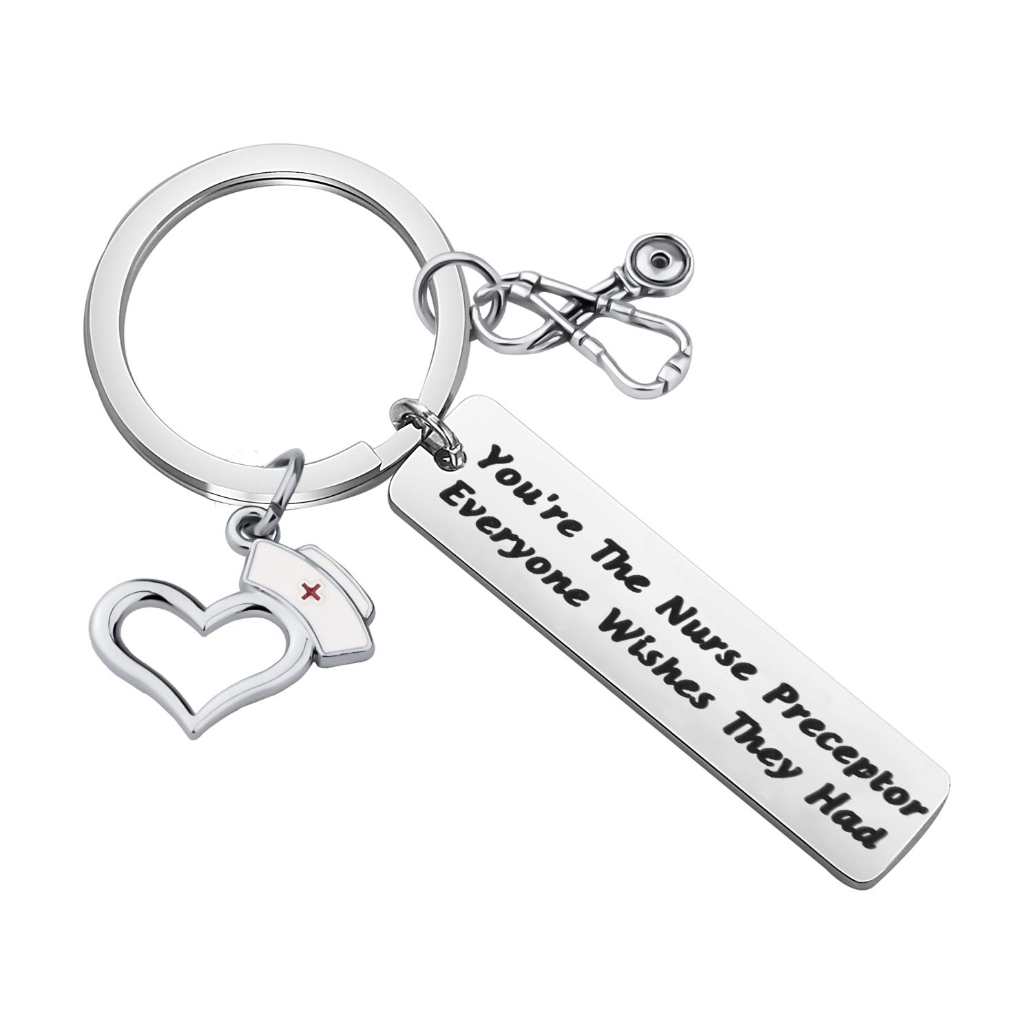 BEKECH Nurse Preceptor Gift Nurse Instructor Gift Nurse Manager Gift You Are The Nurse Preceptor Everyone Wishes They Had Keychain Nursing Instructor Appreciation Gift (silver)