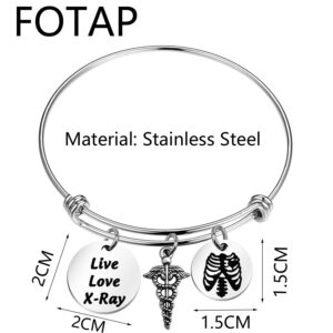 FOTAP X-ray Tech Gift Live Love X-Ray Keychain Radiology Tech Graduation Gift Radiologic Technologist Gift (X-Ray Bracelet)…