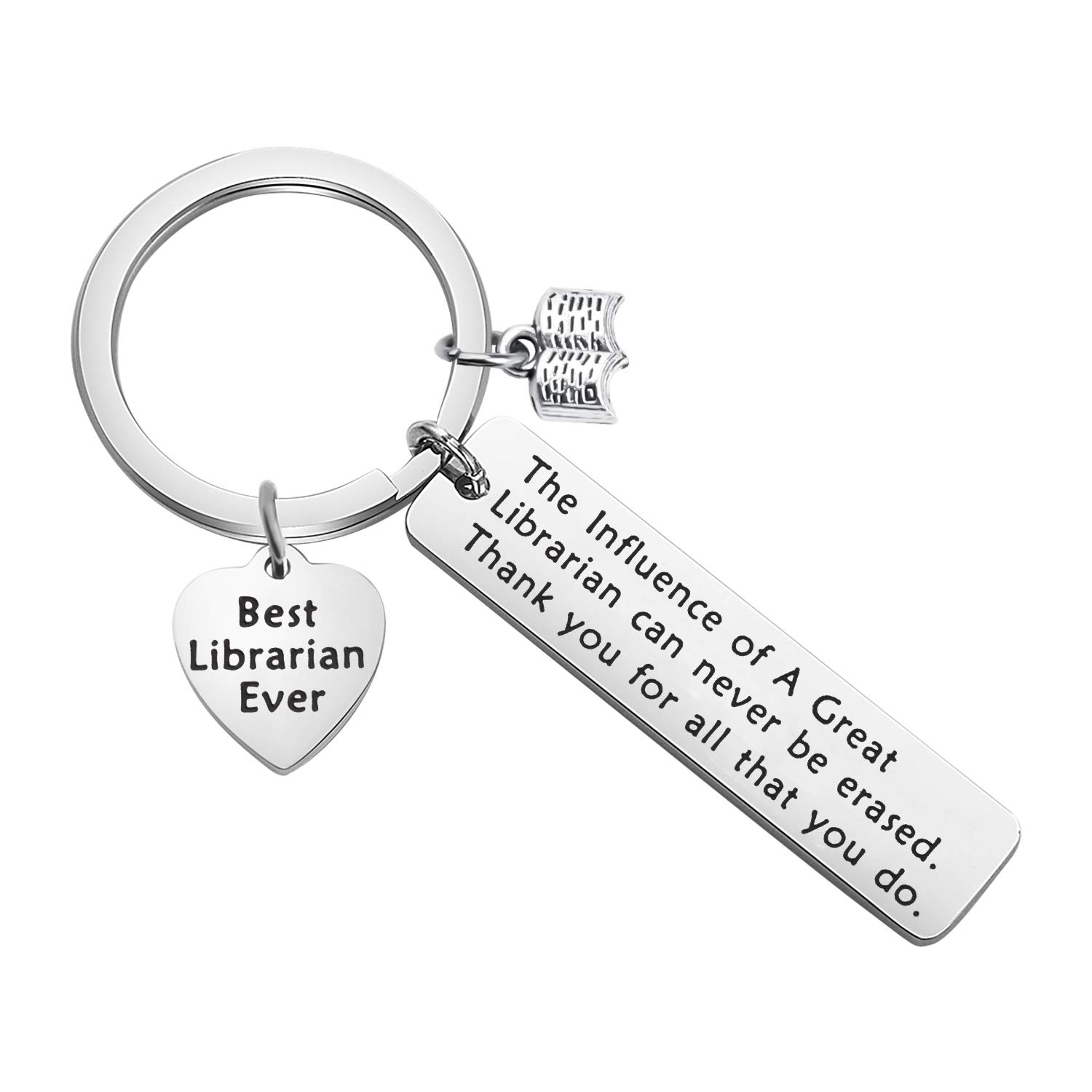 ENSIANTH Librarian Keychain Librarian Retirement Gift Best Librarian Ever Gift Librarian Appreciation Gift (Librarian Keychain)