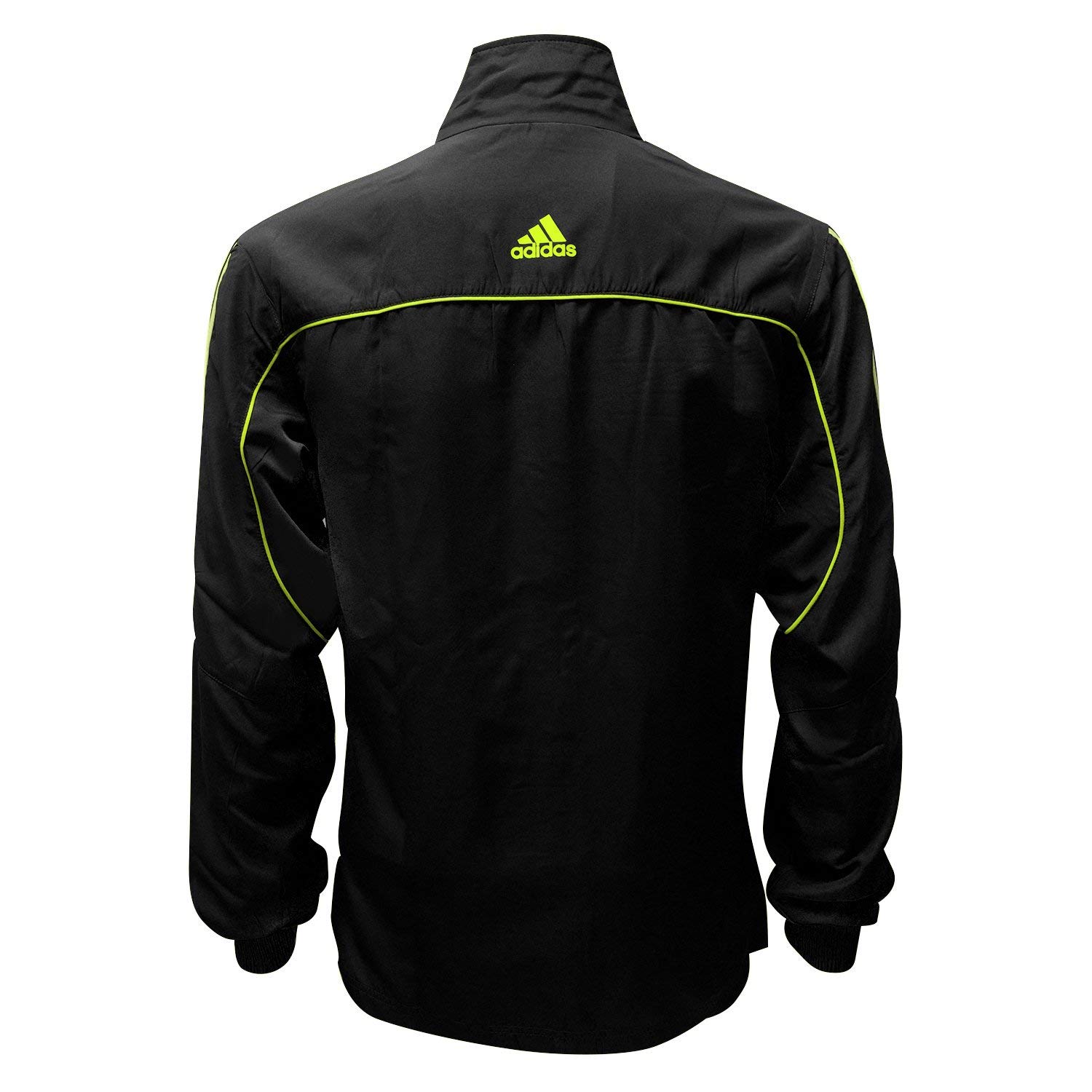 adidas Combat Sports 3-Stripes 100% Polyester Long Sleeve Light Track Jacket - Black Neon Green - 164 (Youth Large)