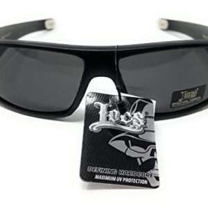 Locs - Flat Top Wrap OG Gangsta Hardcore Locs Sunglasses (Matte Black), unisex-adult