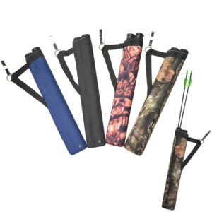 ameyxgs 2-tubes hunting archery quiver arrow quiver bag tube arrow quiver with shoulder strap for arrow carrier tube back use (jungle camouflage)