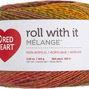 Red Heart Roll with It Melange Yarn, 1 Pack, Curtain Call