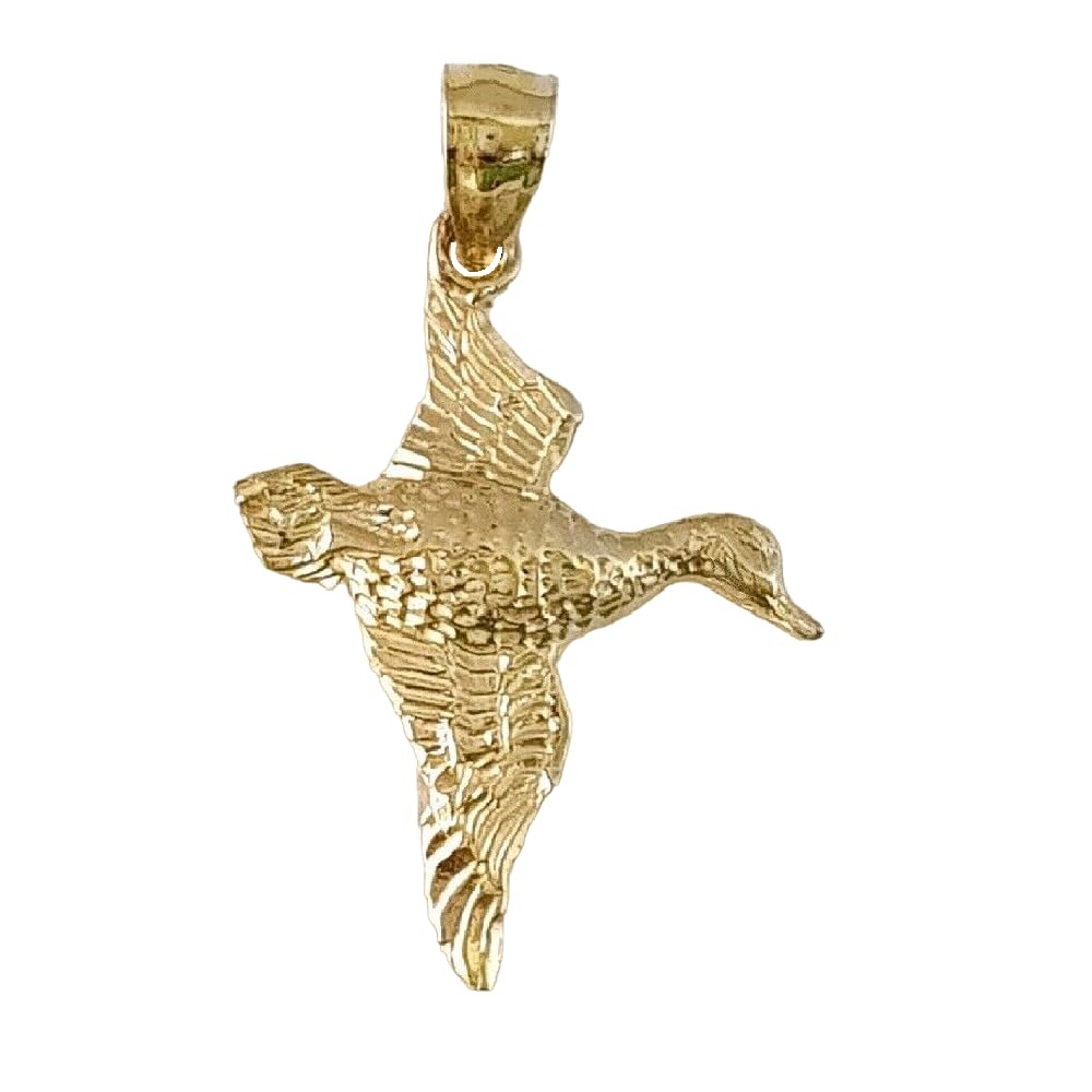 SURANO DESIGN JEWELRY 14k Yellow Gold Duck Mallard Waterfowl Bird Pendant, Made in USA