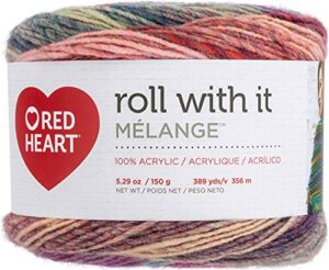 red heart roll with it melange yarn - hollywood