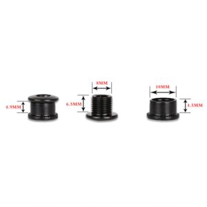 5pcs MTB Chainring Screw Mountain Road Bike Refitting Crankset Parts 4.9mm Fixing Bolts for Single Chainwheel Black