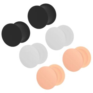 evonix 3 pairs 00g ear plug skin white black silicone double flare earrings soft solid gauges ears plugs piercing jewelry